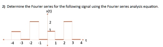 2 determine the fourier series for the following signal using the fourier series analysis ...