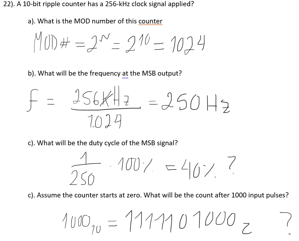 is this ok what should i do differently 22 a 10 bit ripple counter has ...