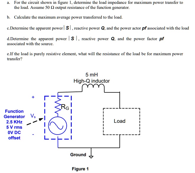 SOLVED: For the circuit shown in Figure 1, determine the load impedance ...