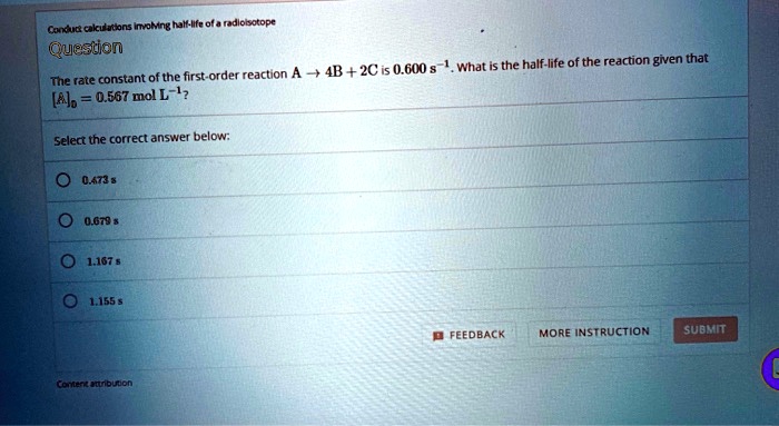 SOLVED: Conud okulutons ImoMtng hal-Iife mdlocoropc Quesion The rate ...