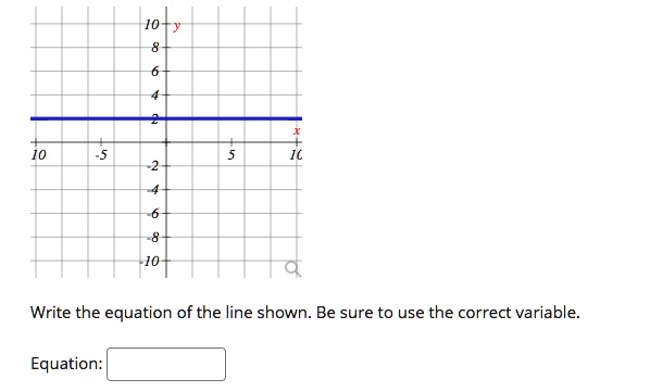 SOLVED: Write the equation of the line shown: Be sure to use the ...