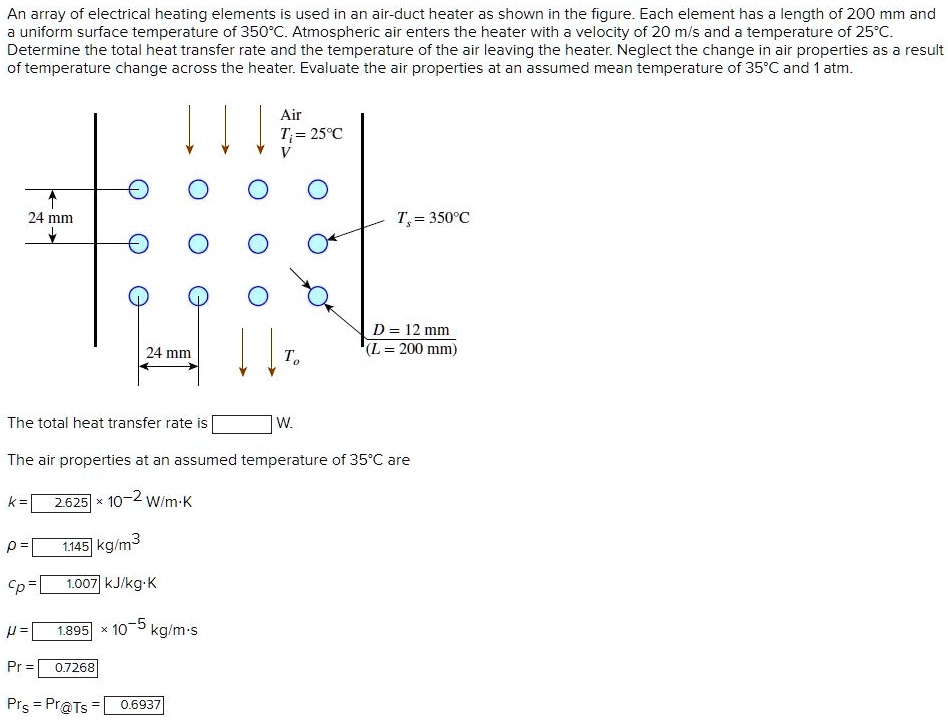 SOLVED: An array of electrical heating elements is used in an air-duct ...