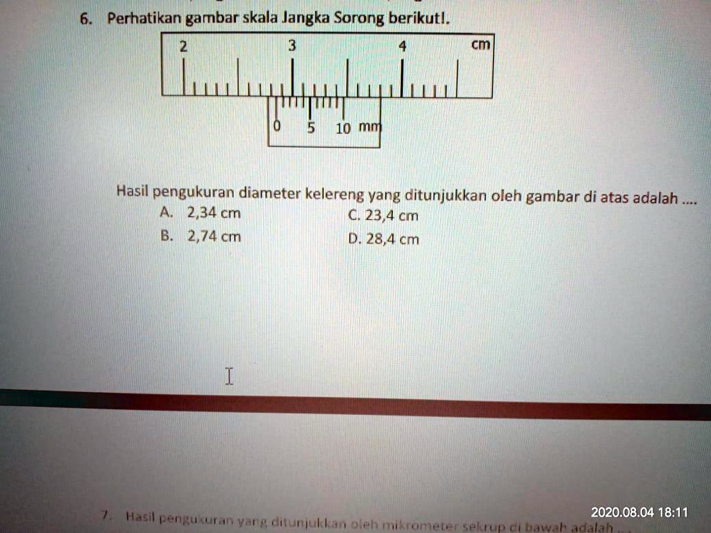 SOLVED: Perhatikan gambar skala Jangka Sorong berikut!. 61 Perhatikan ... SOLVED: Perhatikan gambar skala Jangka Sorong berikut!. 61 Perhatikan ...