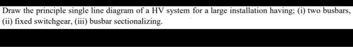 SOLVED: Draw the principal single-line diagram of an HV system for a ...