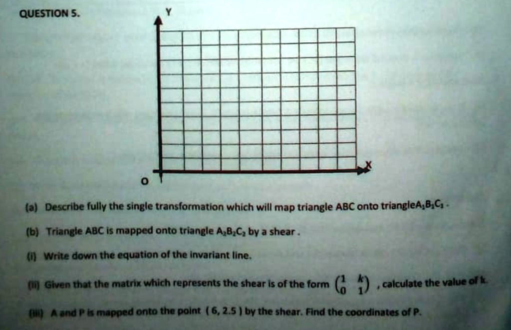 question 5 al describe fully the single transformation which will map ...