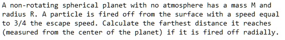 A non-rotating spherical planet with no atmosphere has a mass M and ...