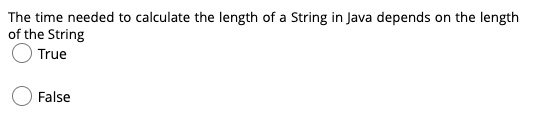 SOLVED: The time needed to calculate the length of a String in Java ...