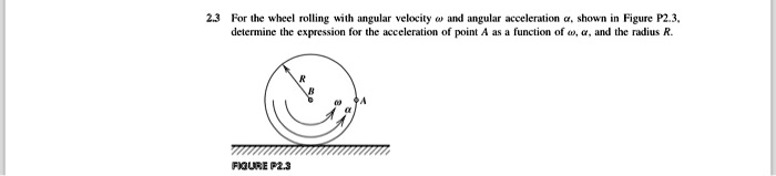 SOLVED: 2.3 For the wheel rolling with angular velocity and angular ...