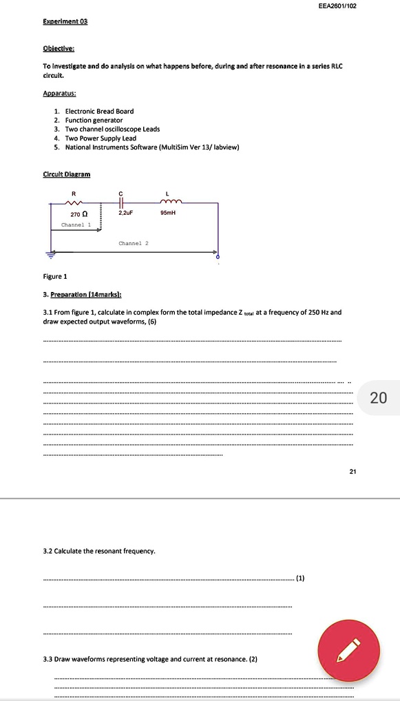 EEA2601/102 Experiment 03 Objective: To investigate and analyze what ...