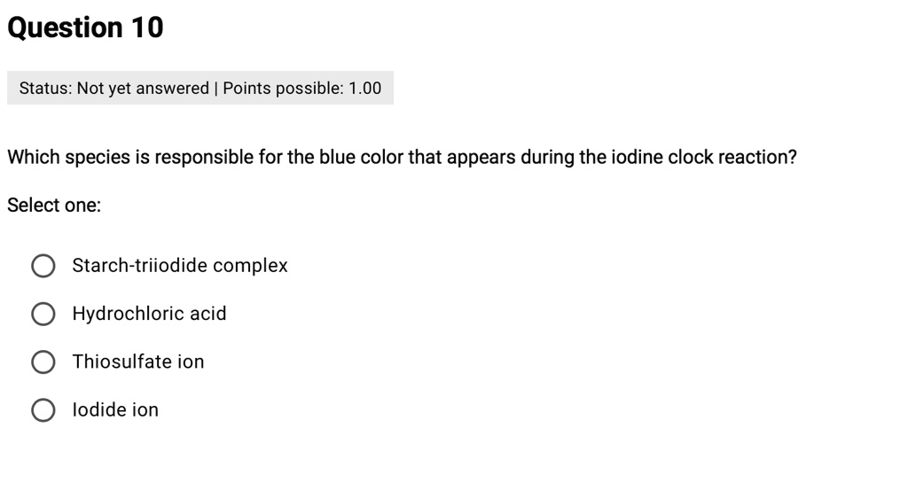 SOLVED: Which species is responsible for the blue color that appears ...
