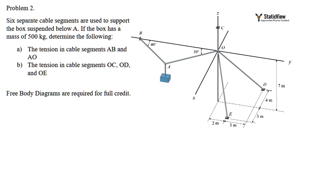problem 2 six separate cable segments are used to support the box ...