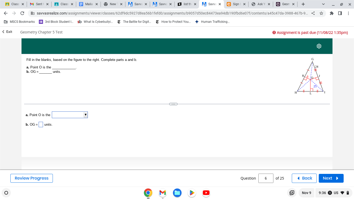 SOLVED: ? Exit Geometry Chapter 5 Test O Assignment is past due (11 ...