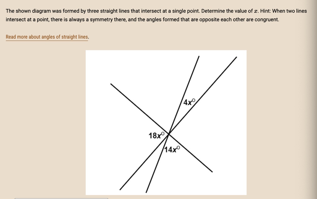 the shown diagram was formed by three straight lines that intersect at a single point determine ...
