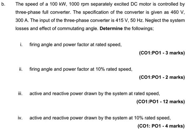 SOLVED: The speed of a 100 kW, 1000 rpm separately excited DC motor is ...