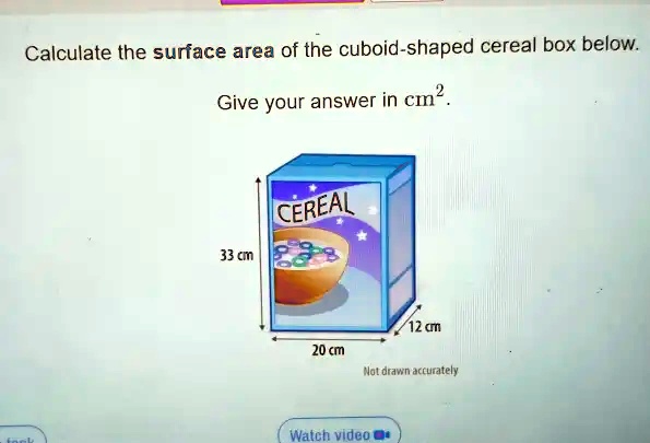 Calculate the surface area of the cuboid-shaped cereal box...