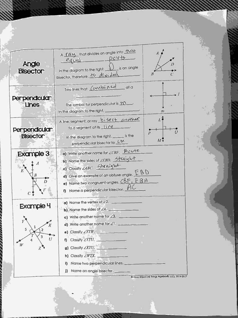 SOLVED: Texts: A line that divides an angle into two equal parts is ...