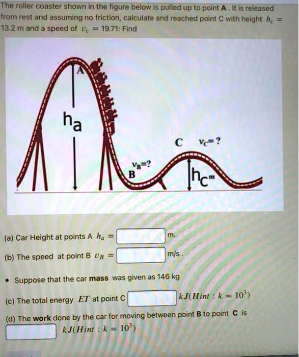 SOLVED: The roller coaster shown in the figure below is pulled Up to ...