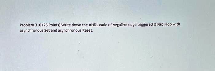 Solved Problem 3025 Points Write Down The Vhdl Code Of Negative Edge Triggered D Flip Flop