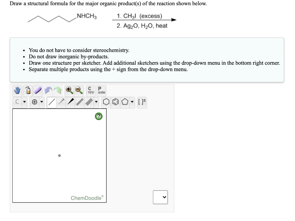 draw a structural formula for the major organic products of the ...