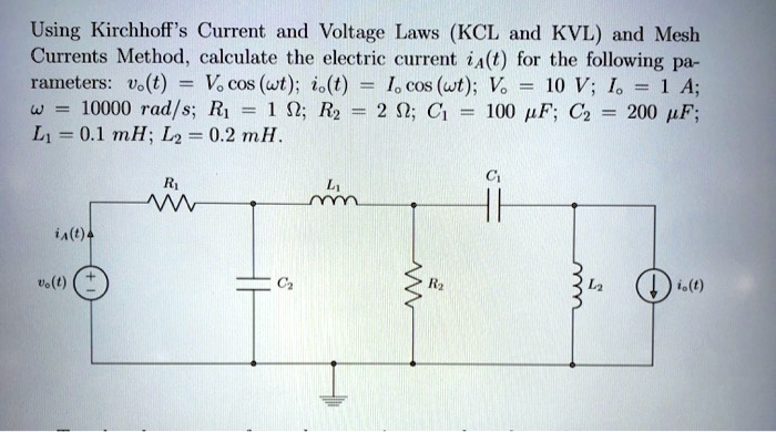 using kirchhoffs current and voltage laws kcl and kvl and mesh currents method calculate the ...