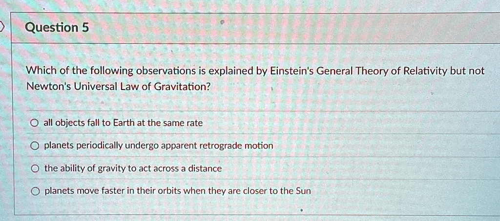 question 5 which of the following observations is explained by ...