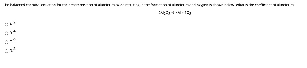SOLVED: The balanced chemical equation for the decomposition of ...