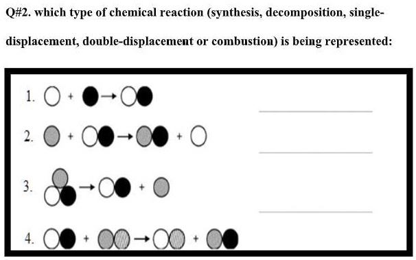 Q#2. which type of chemical reaction (synthesis, decomposition, single ...
