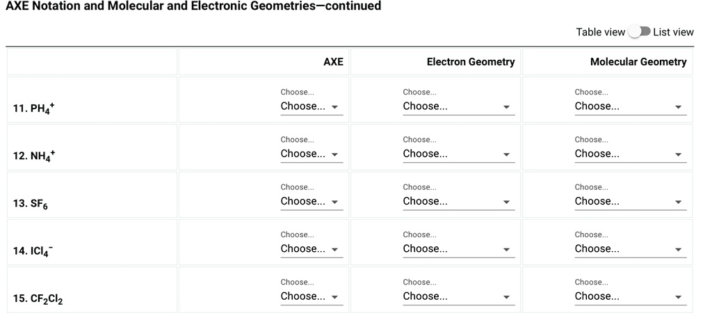 Solved Draw The Lewis Structure For Each Molecule Identify The Axe
