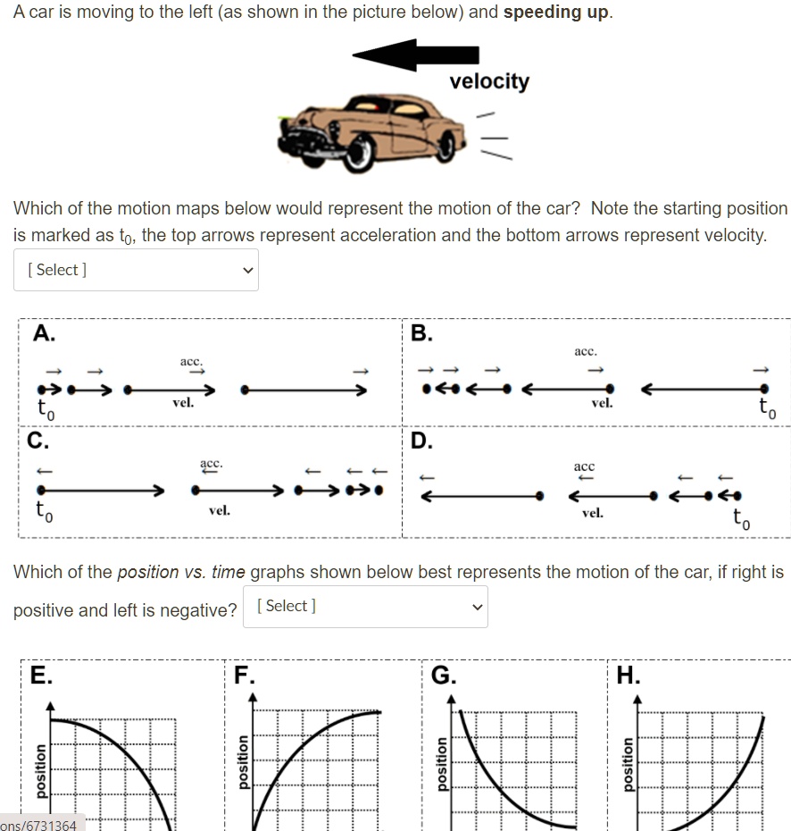 A car is moving to the left (as shown in the picture below) and ...