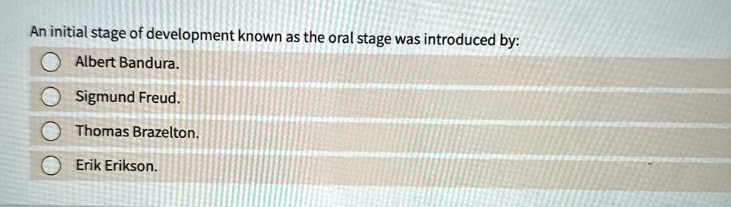 An initial stage of development known as the oral stage was introduced ...