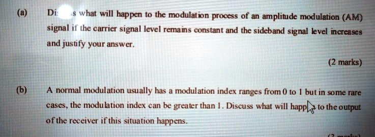 Solved A What Will Happen To The Modulation Process Of An Amplitude Modulation Am Signal If