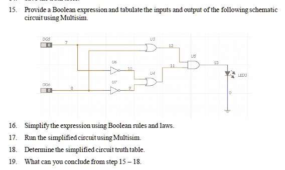 SOLVED: Provide Boolean expression and tabulate the inputs and output ... SOLVED: Provide Boolean expression and tabulate the inputs and output ...
