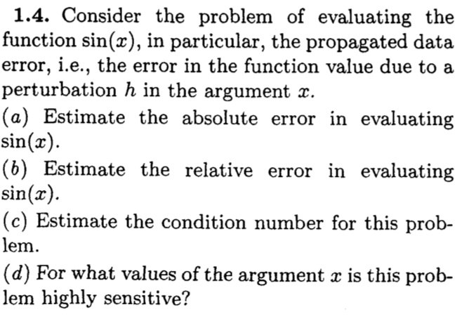 14 consider the problem of evaluating the function sinc in particular ... 14 consider the problem of evaluating the function sinc in particular ...