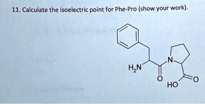 SOLVED: 11. Calculate the isoelectric point for Phe-Pro (show your work ...