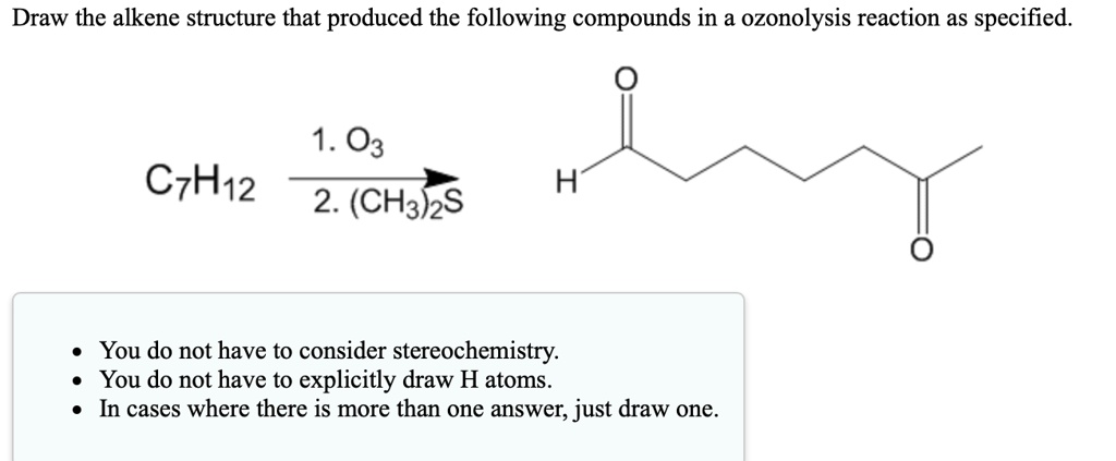 Draw the alkene structure that produced the following compounds in an ...