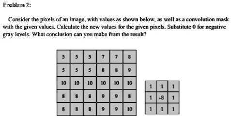 SOLVED: Problem 2: Consider the pixels of an image, with values as ...