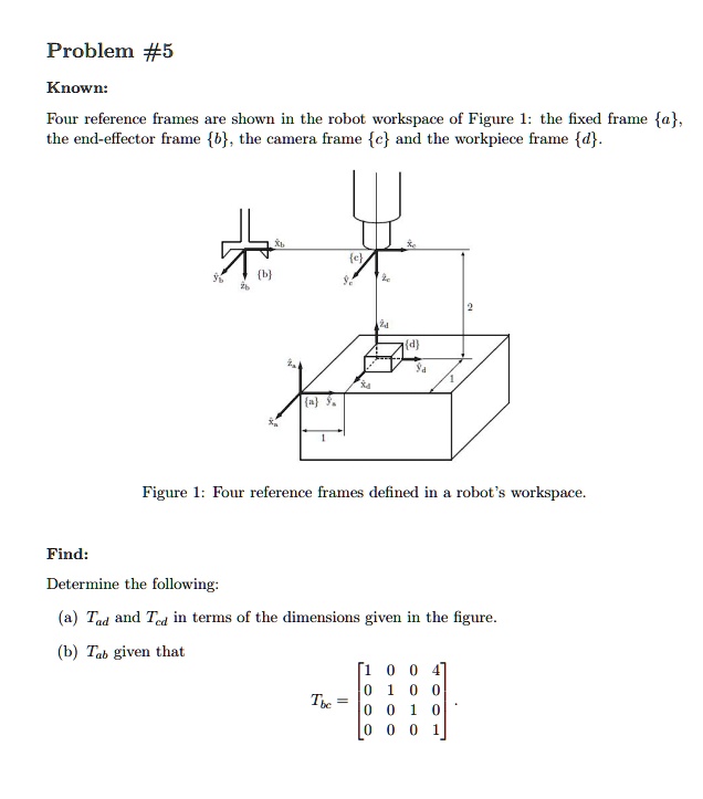 problem 5 known four reference frames are shown in the robot workspace ...