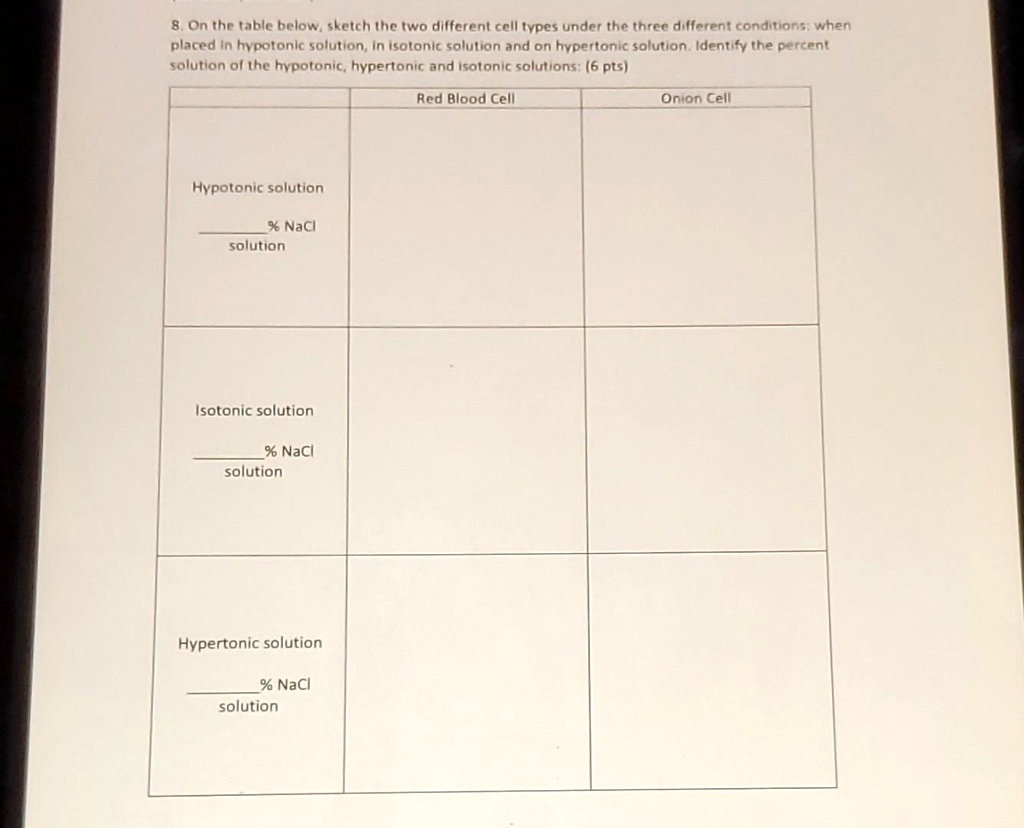 SOLVED: 8. On the table below, sketch the two different cell types ... SOLVED: 8. On the table below, sketch the two different cell types ...
