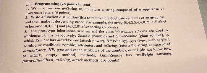 E Programming 28 Points In Total 1 Write A Function Getstring N To Return A String Composed