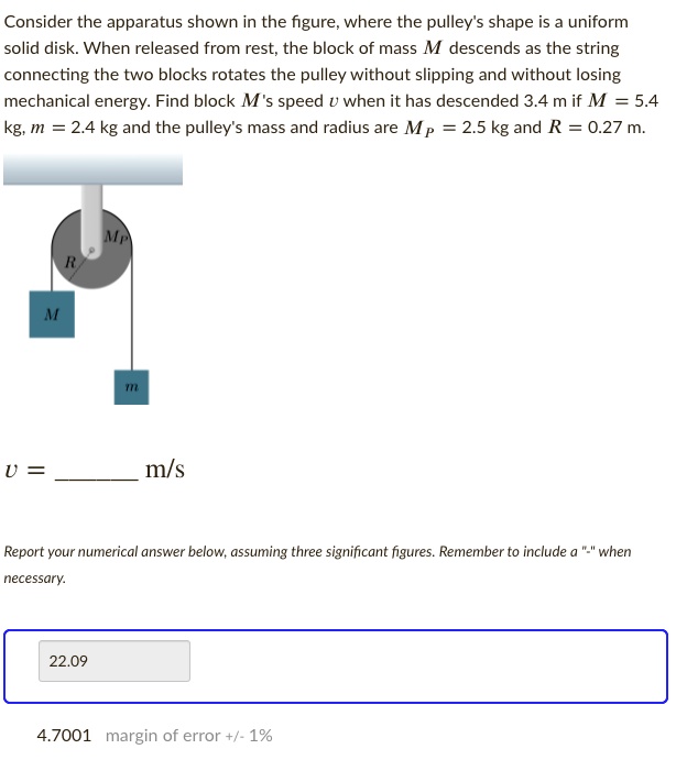 consider the apparatus shown in the figure where the pulleys shape is ...