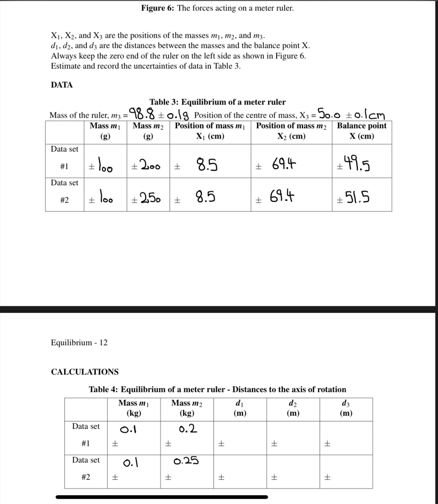 SOLVED: Texts: complete the table below: d1, d2, and d3 using table ...
