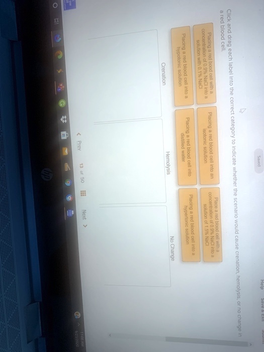 Saved Help Save Exit Click and drag each label into the correct category to indicate whether the ...