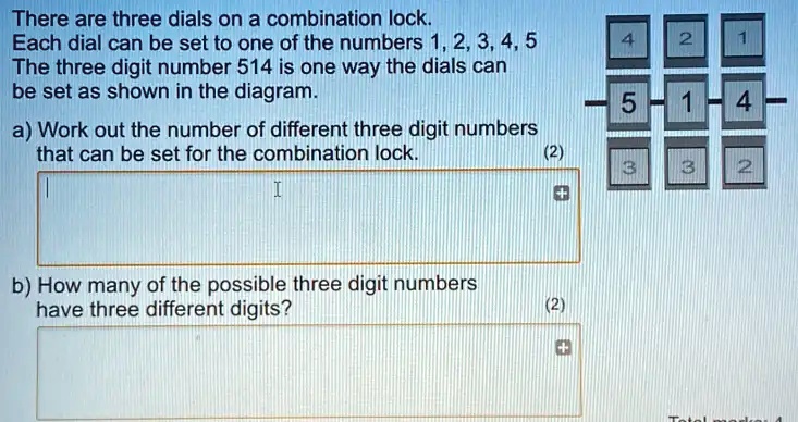 SOLVED: There are three dials on a combination lock Each dial can be ...