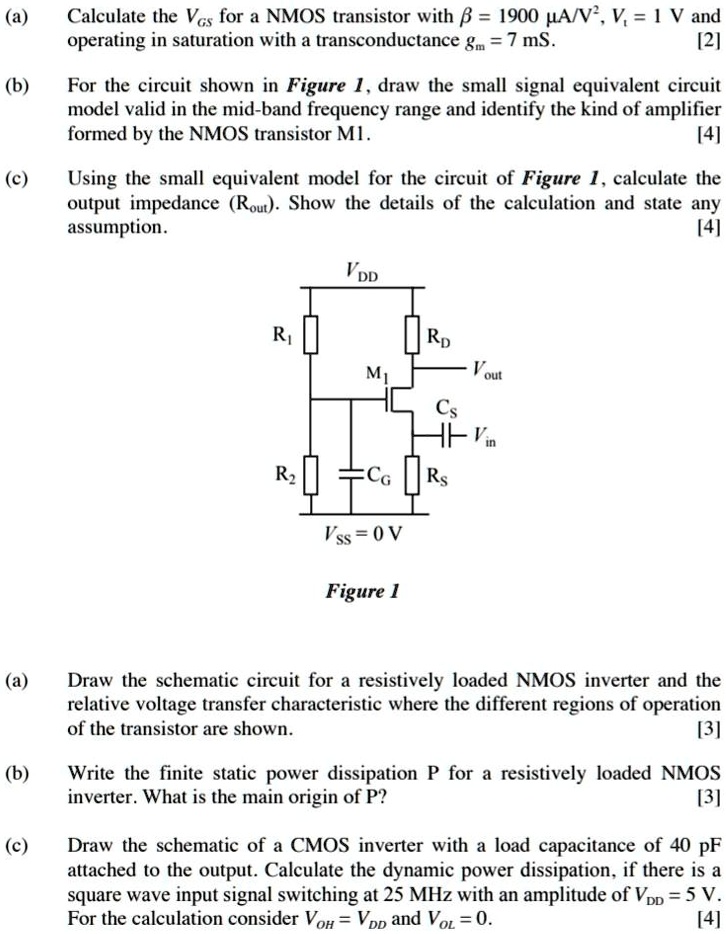 a calculate the vcs for a nmos transistor with 1900 uavv1 vand ...