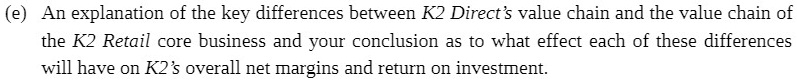 (e) An explanation of the key differences between K2 Direct's value ...