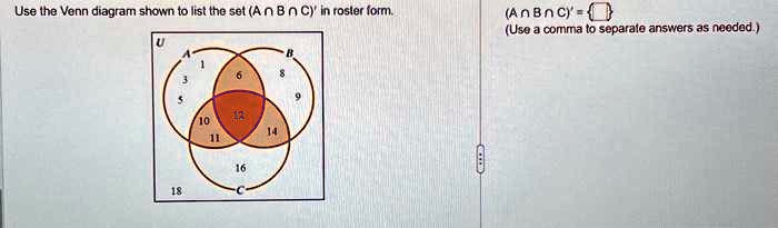 SOLVED: Texts: Help me to solve this? Use the Venn diagram shown to ...