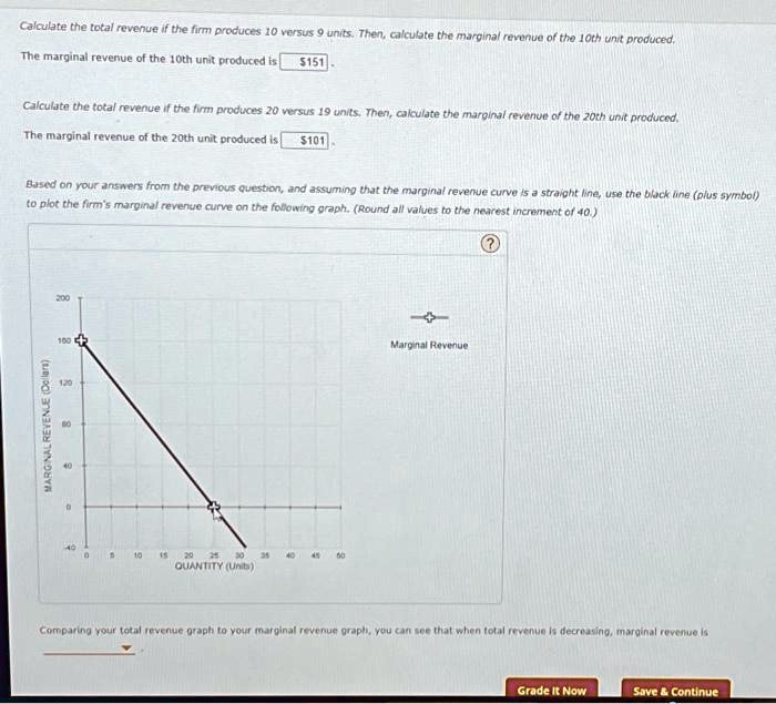 SOLVED: Calculate the total revenue if the firm produces 10 versus 9 ... SOLVED: Calculate the total revenue if the firm produces 10 versus 9 ...