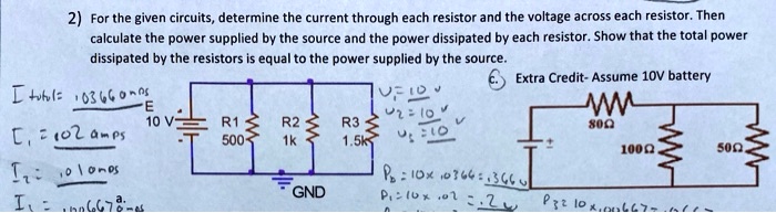 SOLVED: For the given circuits, determine the current through each ...
