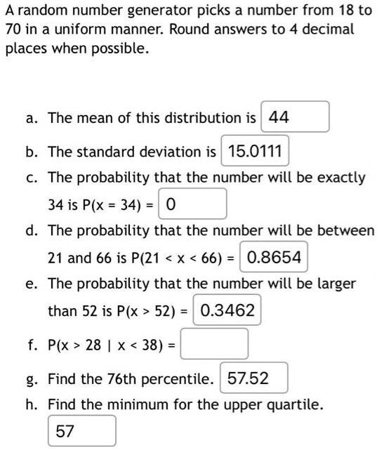 SOLVED: A random number generator picks a number from 18 to 70 in a ...