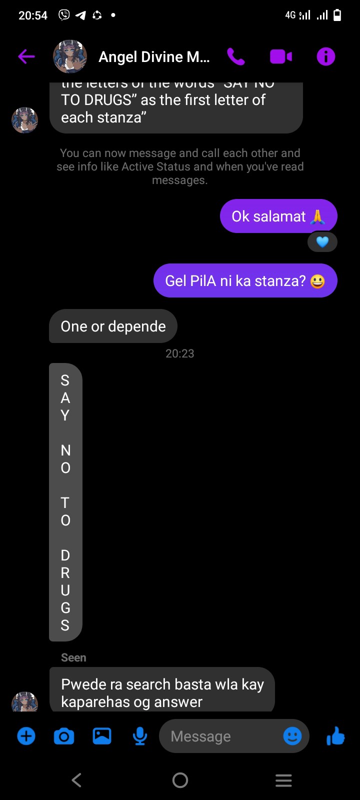 20:54 (9) 76 4G ill ill ← Angel Divine M... (i) uIE IEtLID UI uIE vvUIUD OMI IVU TO DRUGS" as ...